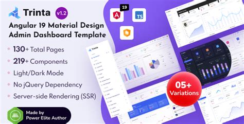 Trinta Angular Material Design Admin Dashboard Template SSR By EnvyTheme