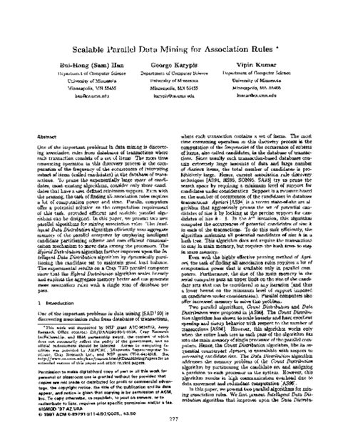 Pdf Scalable Parallel Data Mining For Association Rules
