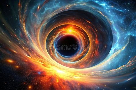 Cosmic Vortex Swirling Around Black Hole Stock Illustration Illustration Of Warp Supernova