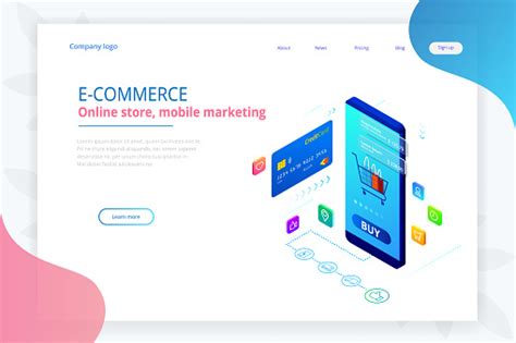 온라인 쇼핑 판매 소비주의 및 온라인 상점 아이소메트릭 스마트 스마트 폰 온라인 쇼핑 템플릿 모바일 마케팅 및 전자 상거래 벡터