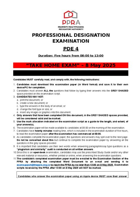 Pde 4 Exam Question Paper 8 May 2025 Studocu