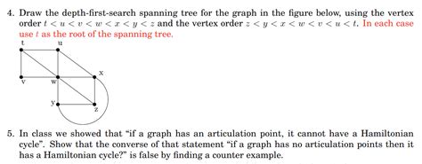 4 Draw The Depth First Search Spanning Tree For The