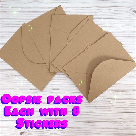 Oopsie Sticker Packs Die Cut Surprise Pack 8 Pcs Bundle Etsy