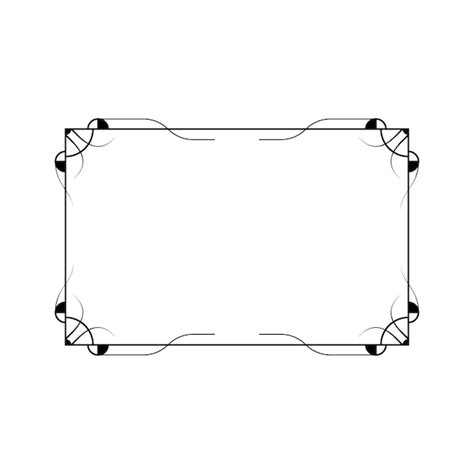 premium vector abstract black simple line rectangular frame doodle
