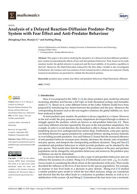 Pdf Analysis Of A Delayed Reaction Diffusion Predatorprey System