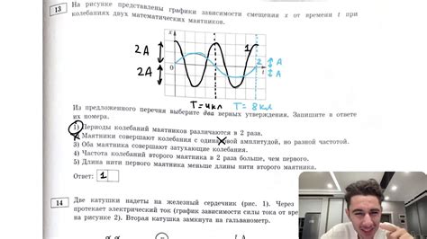 На рисунке представлены графики зависимости смещения X от времени T при колебаниях двух №27671
