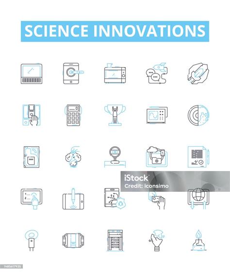 과학 혁신 벡터 라인 아이콘 설정입니다 혁신 과학 기술 발견 발전 진보 연구 일러스트레이션 개요 개념 기호 및 기호 검사 보기에 대한 스톡 벡터 아트 및 기타 이미지