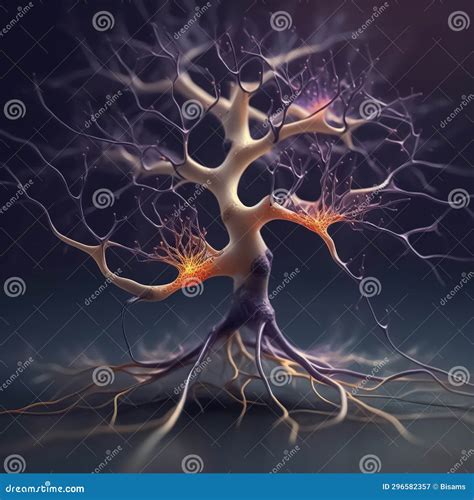 Neuron Network Brain Cells Human Nervous System And Brain Activity Concept Generative Ai Stock