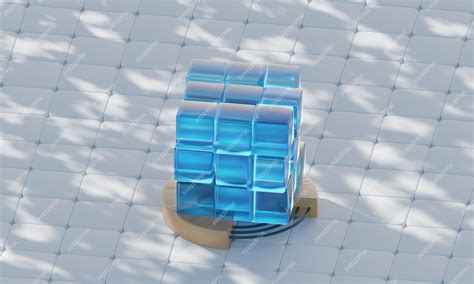 Premium Photo 3d Render Cubes With Blue Glowing On White Background