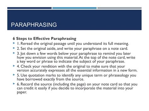 Summary Paraphrase Quote Ppt