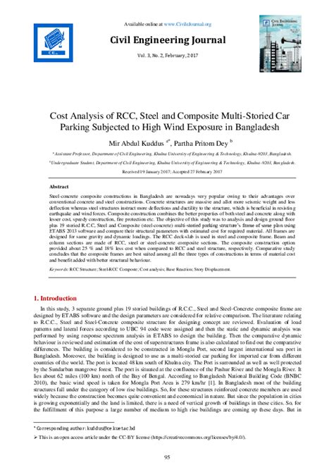 Pdf Cost Analysis Of Rcc Steel And Composite Multi Storied Car