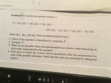 Solved Problem 30 Consider An Operator Defined As