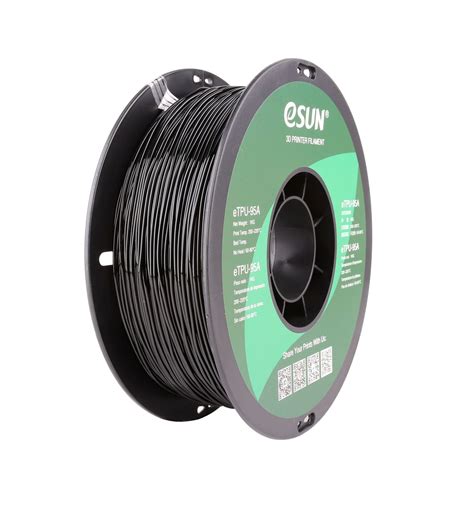 eSUN eFlex TPU Filament | 1.75mm Black Semi-Flexible