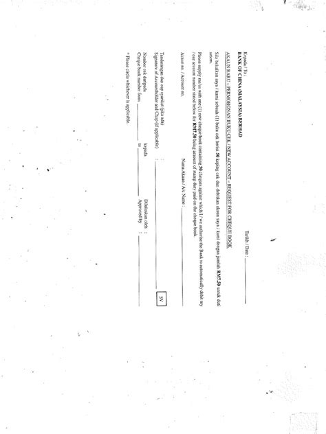 Cheque Book Application Form Pdf