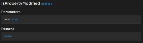 uses of instance ispropertymodified scripting support developer