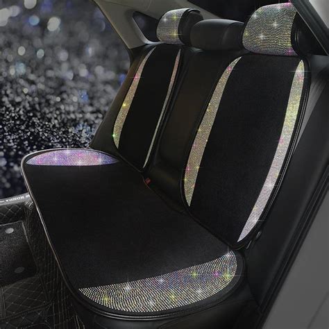 Cheap Car Seat Cover Set Bling Interior Accessories For Women Diamond