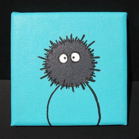 Anime Soot Sprite Small Painting Fan Art 6x6 Etsy Small Paintings
