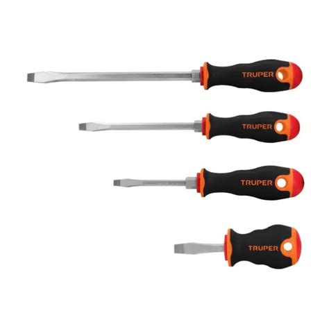 Desarmadores Planos Con Mango Comfort Grip Truper