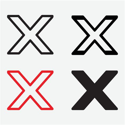 Four X Marks In Silhouette 72677121 Vector Art At Vecteezy