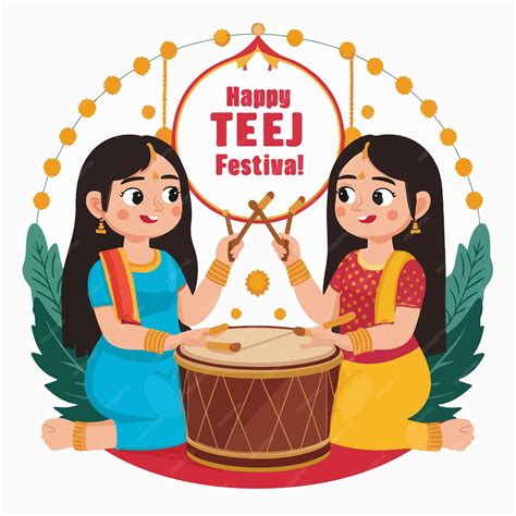 Premium Vector Happy Teej Festival Banner Design Template Background