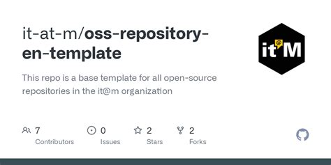 GitHub It At M Oss Repository En Template This Repo Is A Base Template For All Open Source
