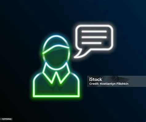 검은 배경에 고립 된 빛나는 네온 라인 음성 거품 채팅 아이콘 메시지 아이콘입니다 통신 또는 댓글 채팅 기호입니다 다채로운 개요 개념 벡터 0명에 대한 스톡 벡터 아트 및