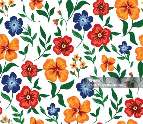 흰색 배경에 조밀하게 간격이 있는 단일 페인팅 식물이 있는 매끄러운 패턴 다양한 작은 야생 꽃과 잎꽃 무늬 다채로운 꽃 무늬