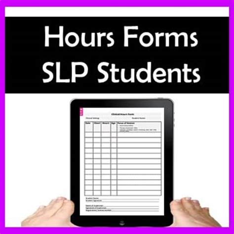Slp Grad Student Hours Form By Resolve Speech Therapy Tpt
