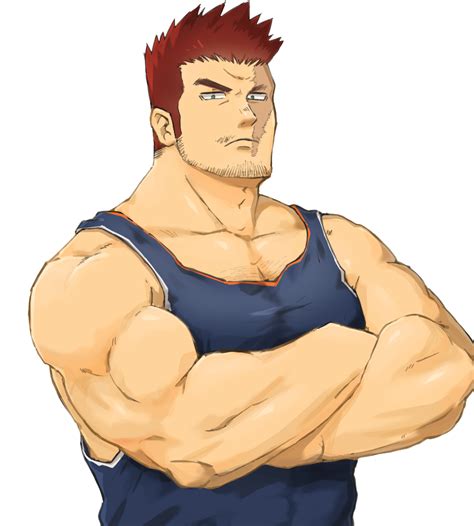 Safebooru 1boy Bara Beard Boku No Hero Academia Chest Crossed Arms