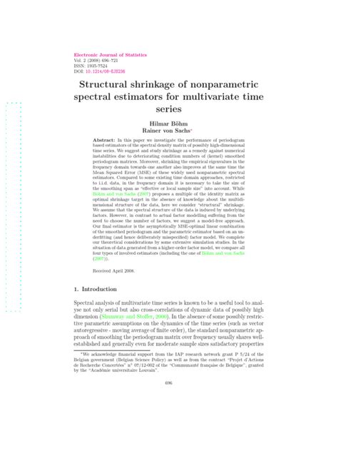Structural Shrinkage Of Nonparametric Spectral Estimators For Multivariate Time Series Pdf
