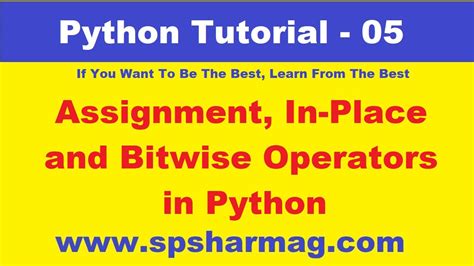 Assignment In Place And Bitwise Operators In Python YouTube