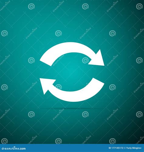 Refresh Icon Isolated On Green Background Reload Symbol Rotation