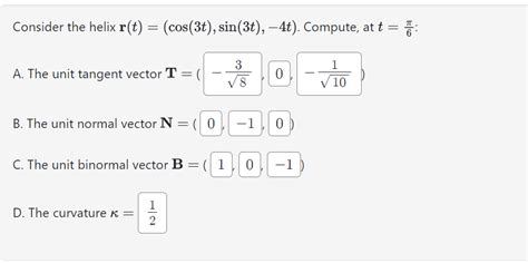 Solved Consider The Helix Rtcos3tsin3t−4t
