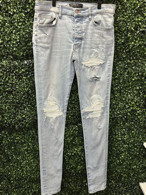 Amiri Mike Amiri Mx1 White Patch Jeans Grailed