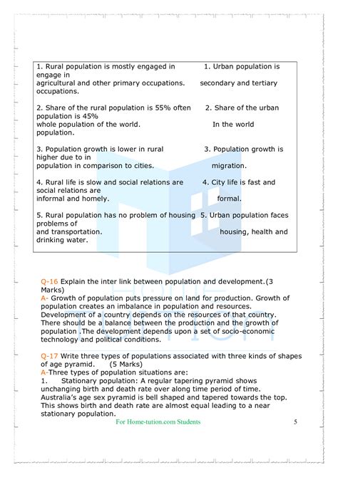 Important Questions For Class 12 Geography Chapter 3 Population Composition