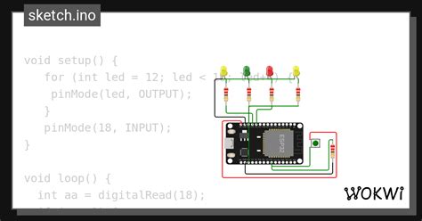 4led Wokwi Esp32 Stm32 Arduino Simulator