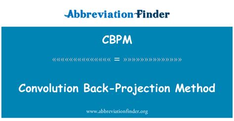 Cbpm 定义 卷积反投影法 Convolution Back Projection Method
