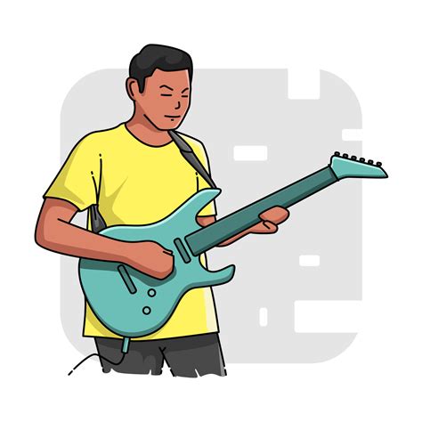 Man Playing Guitar Vector Illustration 9921553 Vector Art At Vecteezy