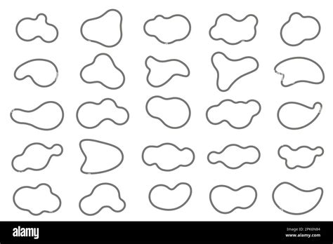 Organic Blob Shapes Set Amorphous Liquid Elements Amoeba Irregular