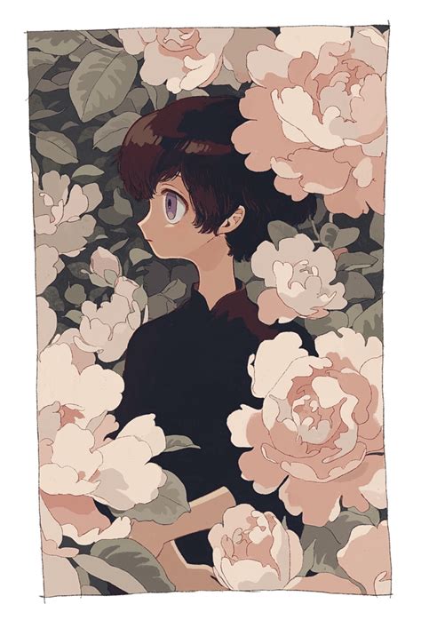 Safebooru 1boy Absurdres Bangs Black Shirt Border Brown Hair Closed