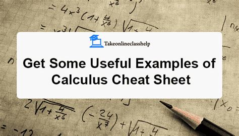 Get Some Useful Examples Of Calculus Cheat Sheet Calculus Math