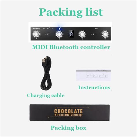 Bluetooth Wireless Midi Controller Chocolate 4 Footswitch Supports Usb Midi Foot Controller