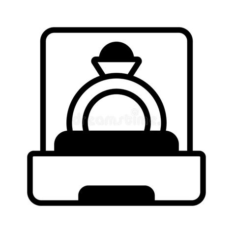 Engagement Ring Inside Case Icon Of Proposal Ring Stock Vector