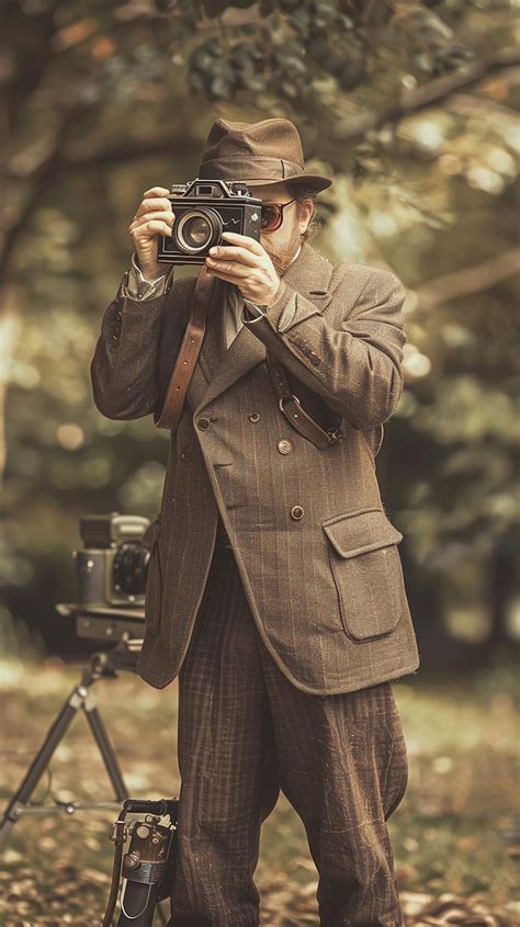 Premium Photo Vintage Photographer With Sepia Tone Camera