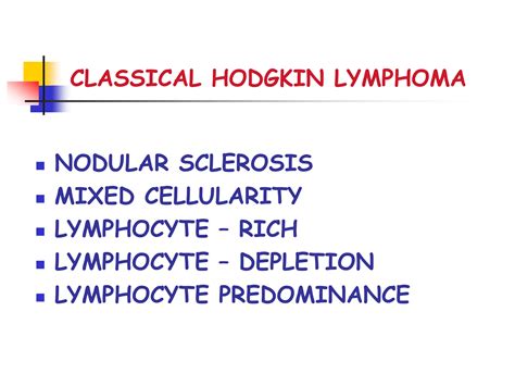 Classification Definition And Hodgkin Lymphoma For Bds Ppt