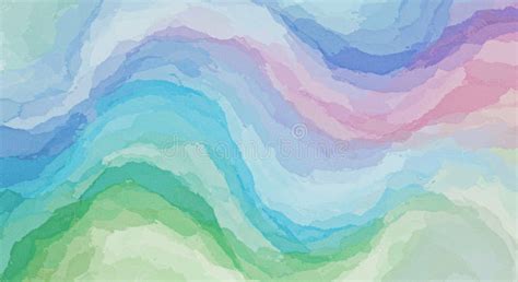 Pastel Watercolor Wave Abstract Background Design Soft Colors Modern Artistic Texture Blue Pink