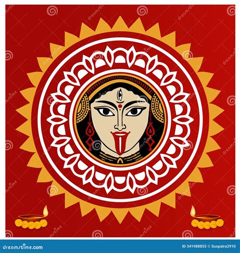 Happy Kali Puja Text Written In Bengali Language With Worship Pots