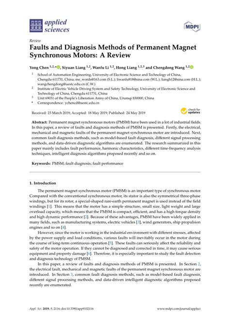 pdf faults and diagnosis methods of permanent magnet synchronous