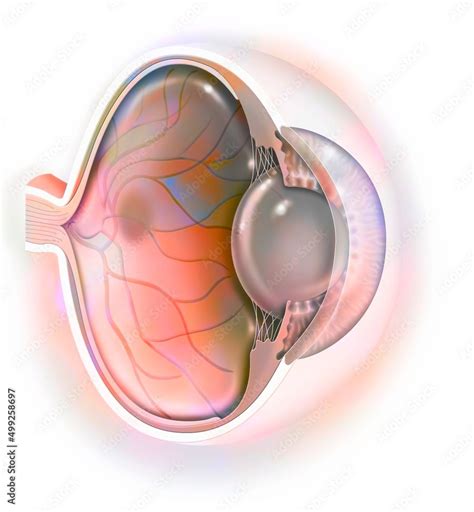 Sagittal View Of The Eye Anatomy Showing Lens Retina Cornea Iris Stock Illustration Adobe Stock