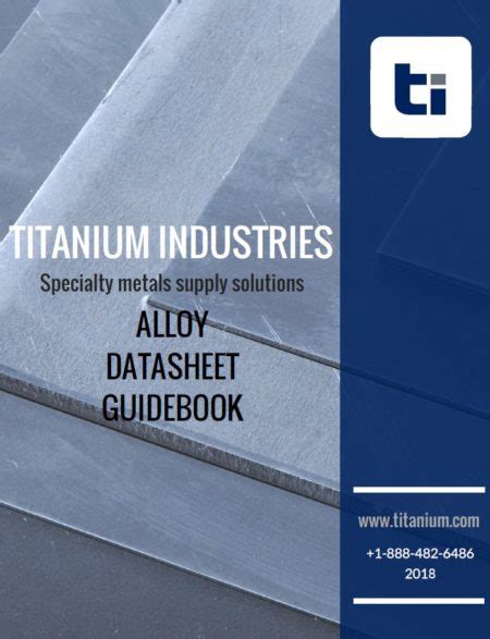 Specialty Metal Technical Data And Specifications Titanium Industries